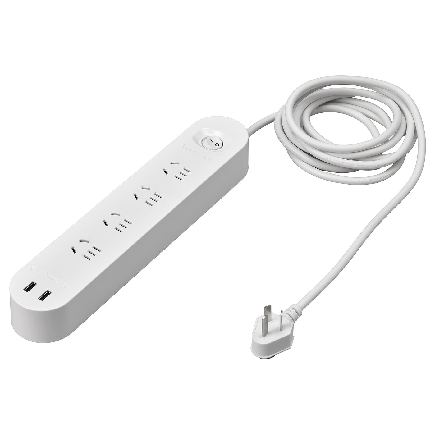 KOPPLA 4-way socket with 2 USB ports white - IKEA