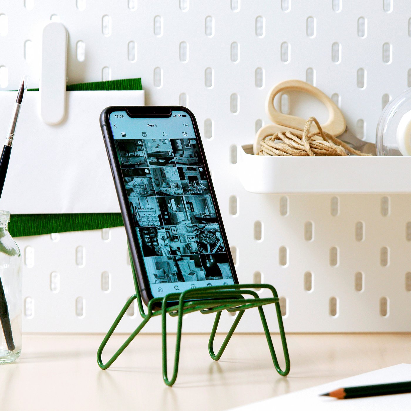 KRUBBET holder for mobile phone dark green - IKEA