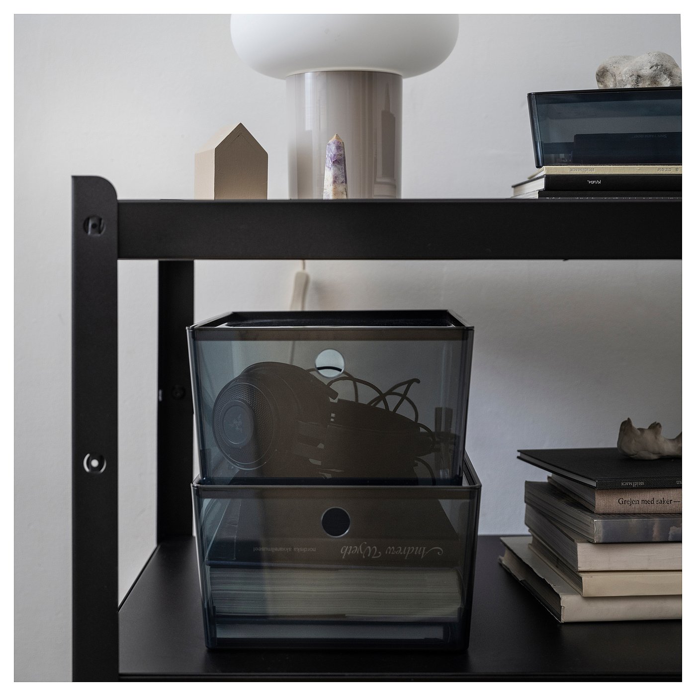 KUGGIS box transparent black - IKEA