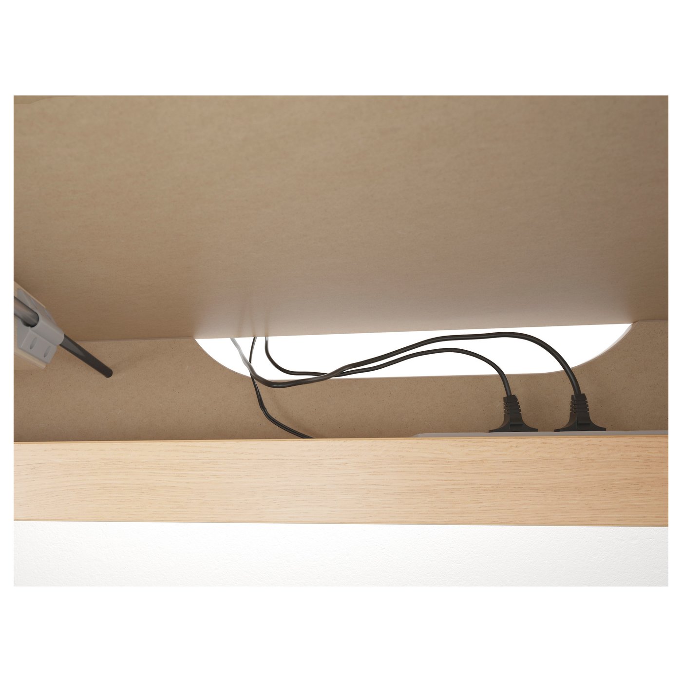 MALM desk with pull-out panel white stained oak veneer - IKEA