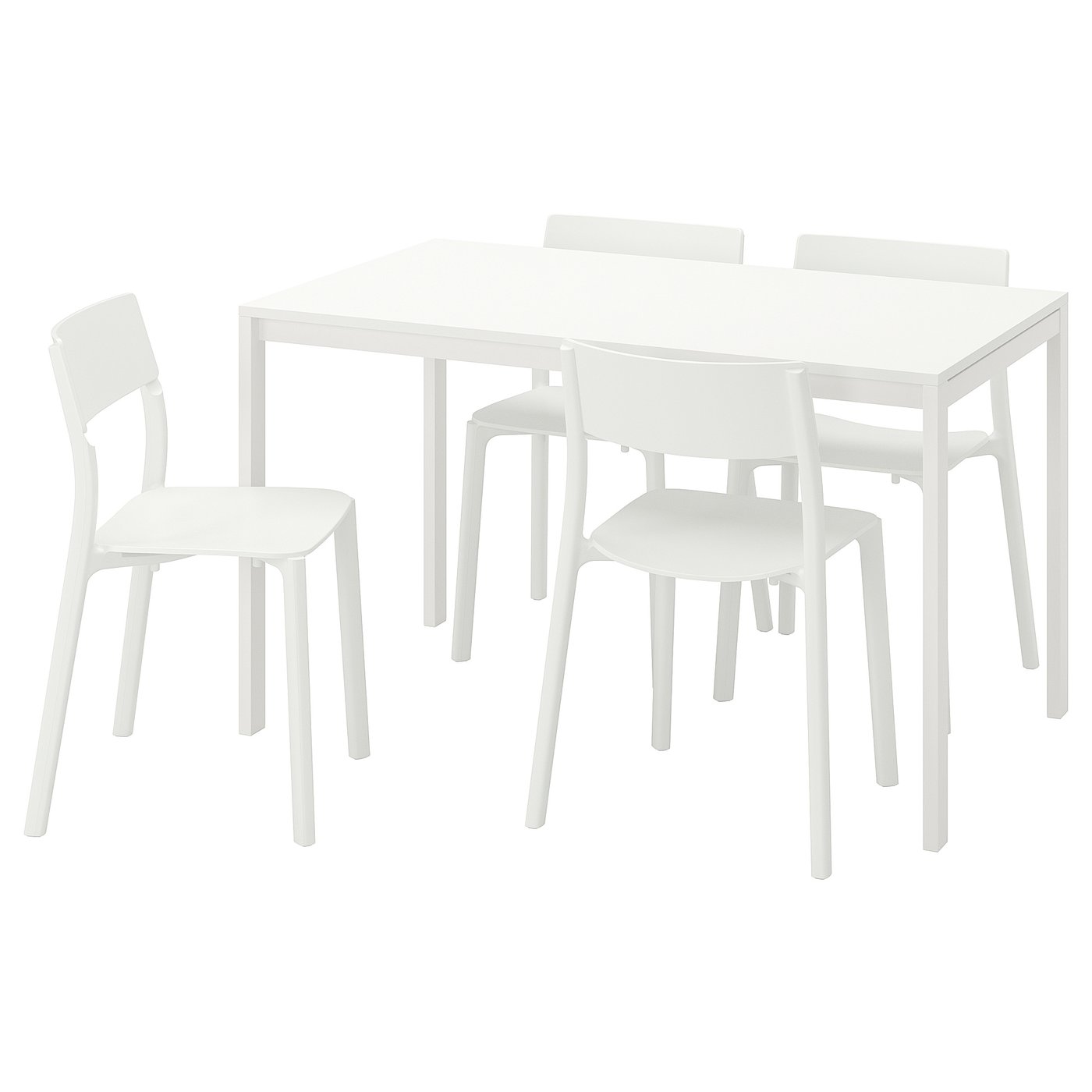 MELLTORP / JANINGE table and 4 chairs white/white - IKEA