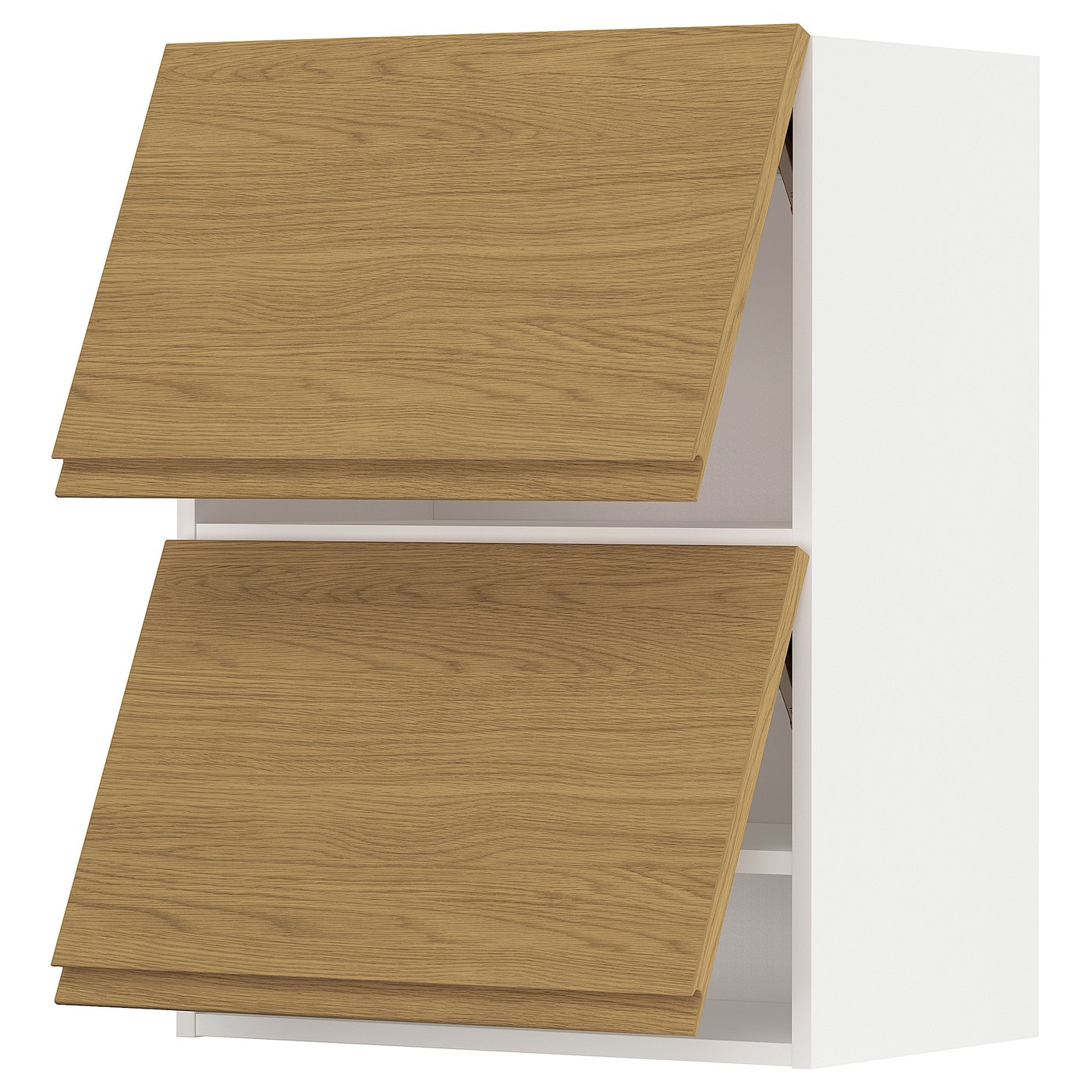METOD wall cab horizo 2 doors w push-open white/Voxtorp oak effect - IKEA