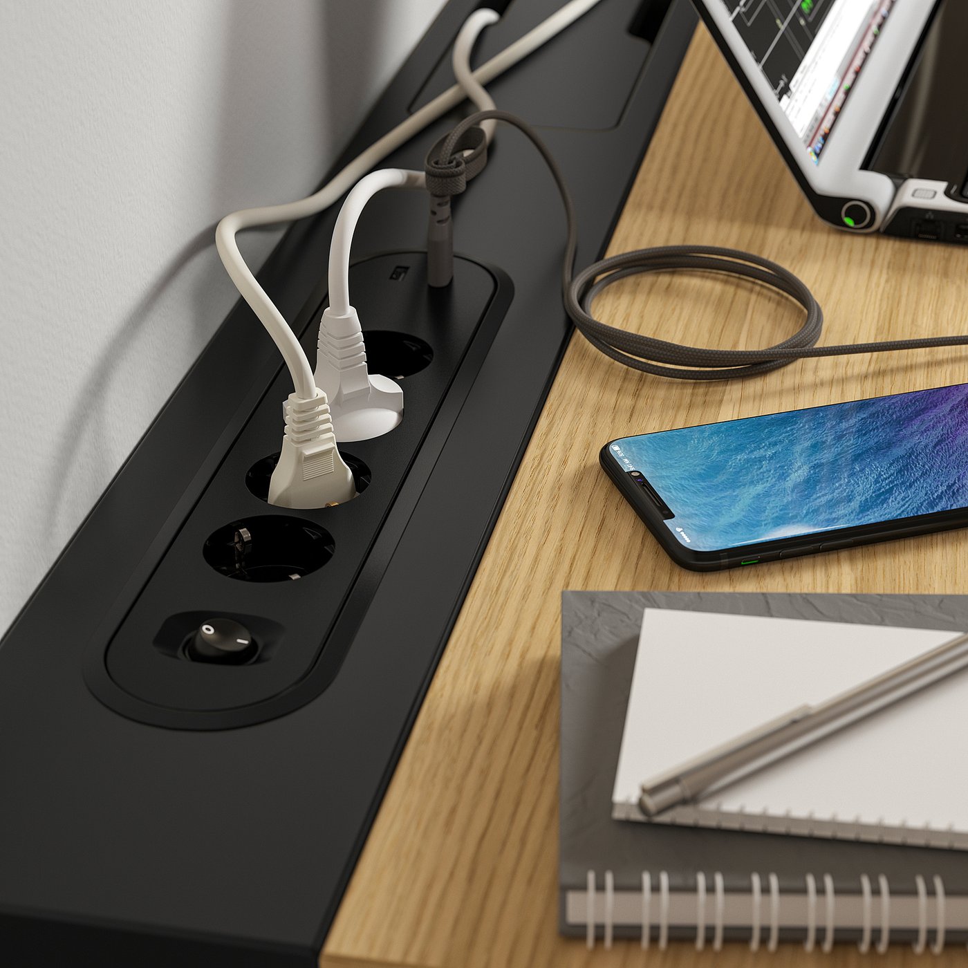 MITTZON desk oak veneer/black - IKEA