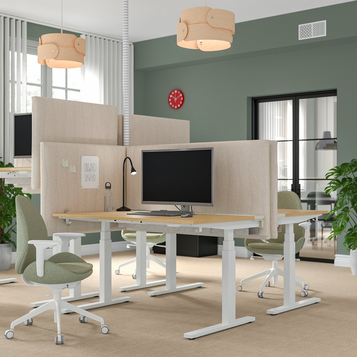 MITTZON desk sit/stand electric oak veneer/white - IKEA
