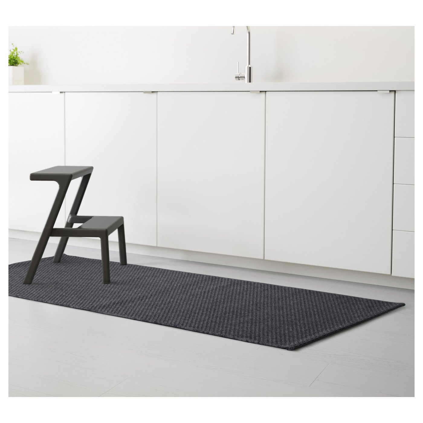 MORUM rug flatwoven, in/outdoor dark grey - IKEA