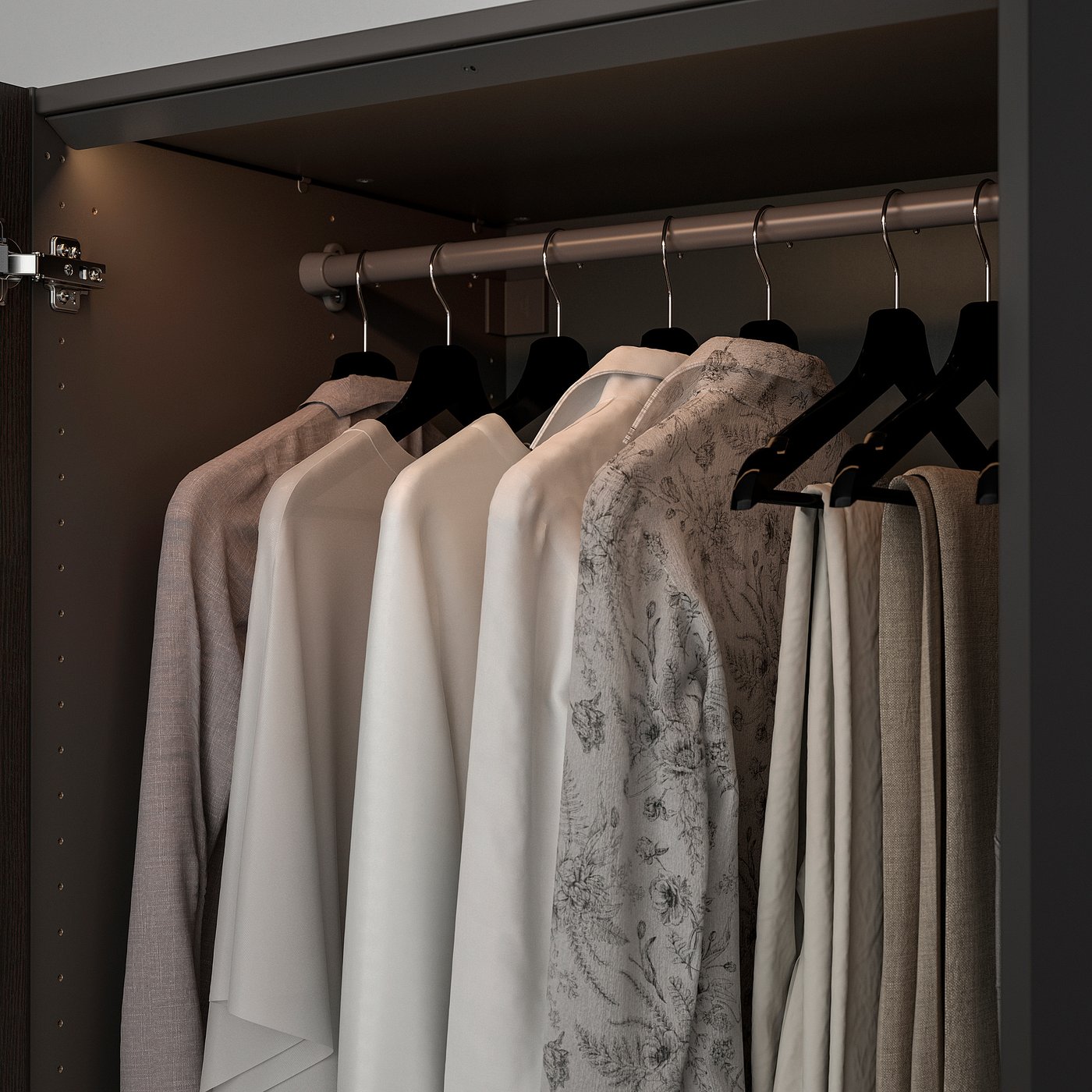 ÖVERSIDAN LED wardrobe lighting strp w sensor dimmable dark grey - IKEA