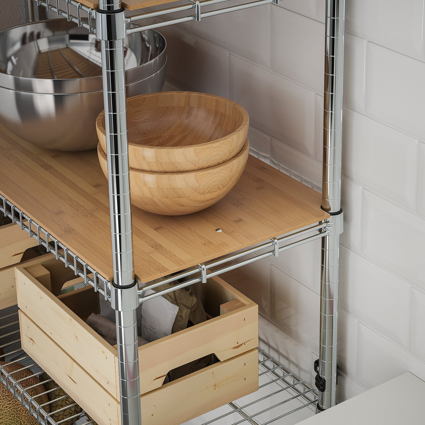 OMAR 2 shelf sections bamboo - IKEA