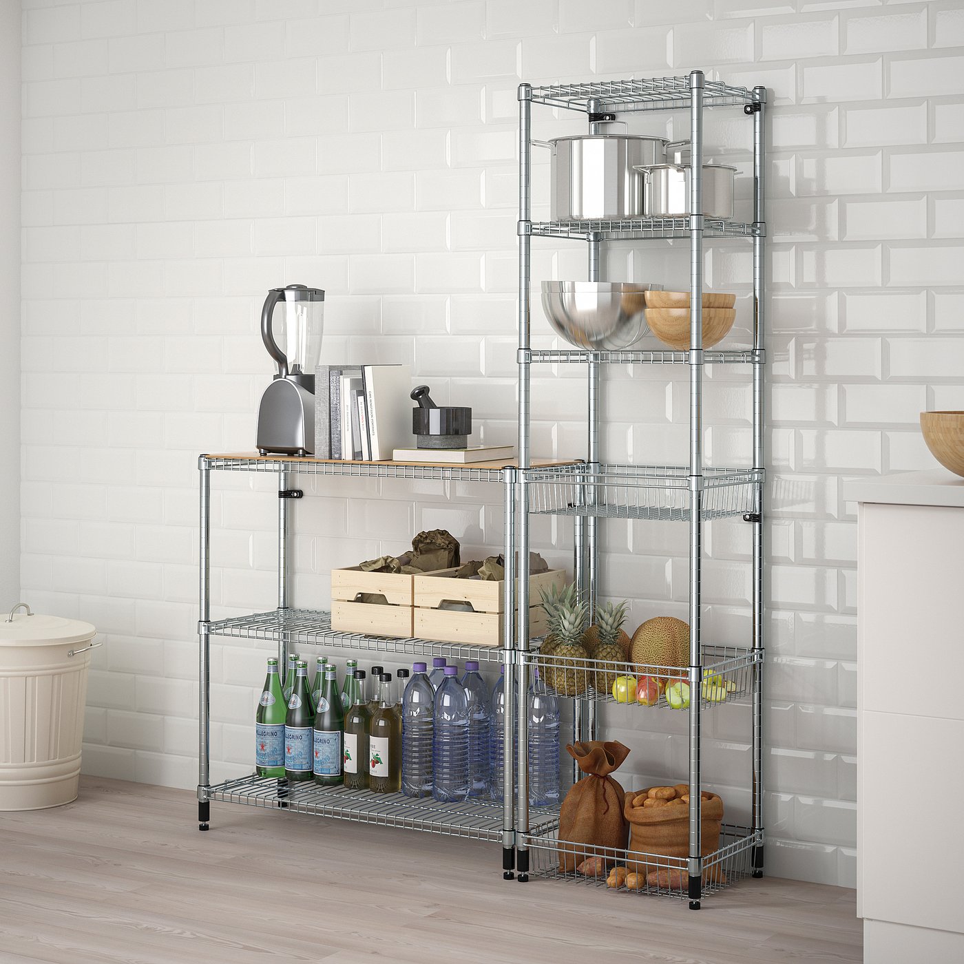 OMAR 2 shelf sections with 1 cover for shelf - IKEA