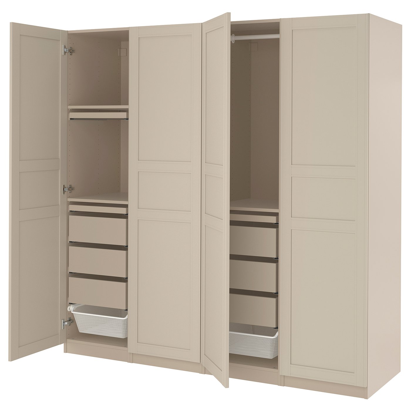 PAX / FLISBERGET wardrobe combination grey-beige/grey-beige - IKEA