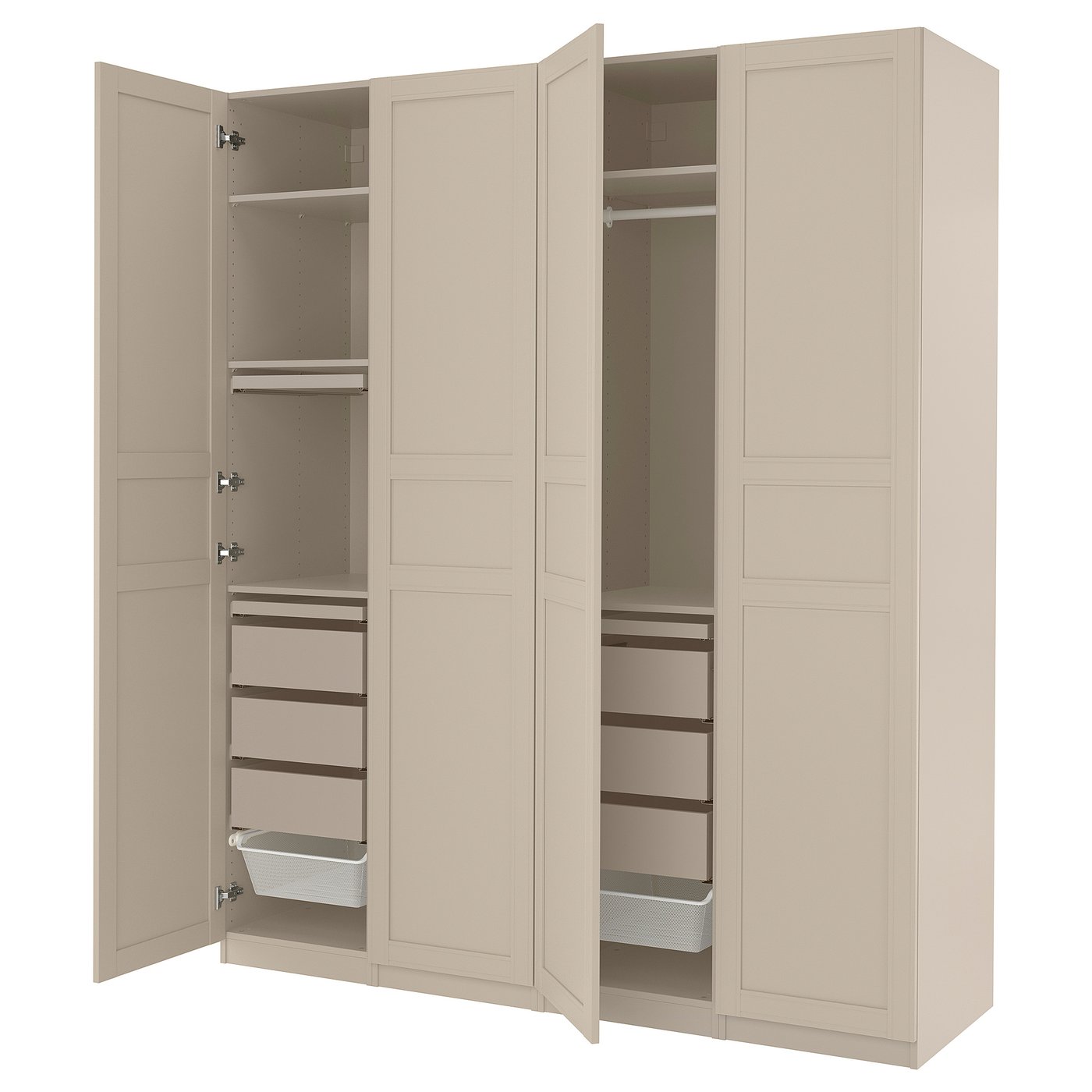 PAX / FLISBERGET wardrobe combination grey-beige/grey-beige - IKEA