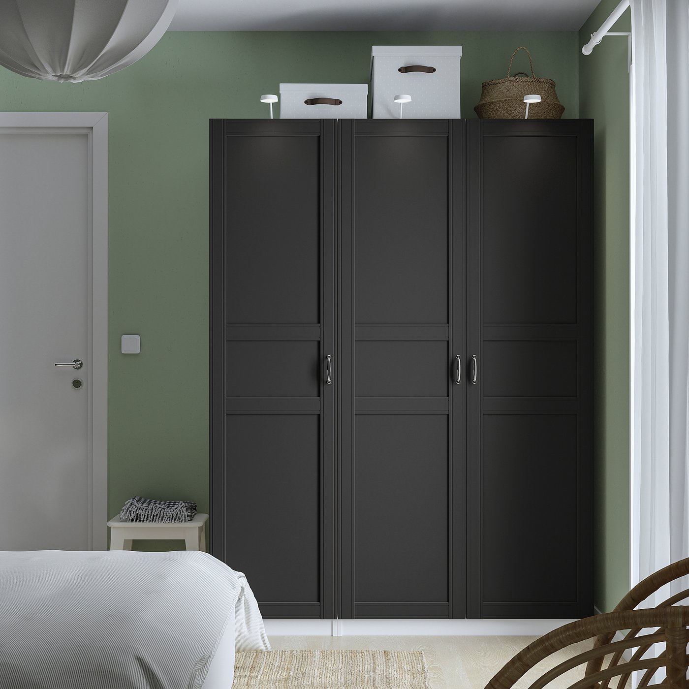 PAX / FLISBERGET wardrobe combination white/anthracite - IKEA
