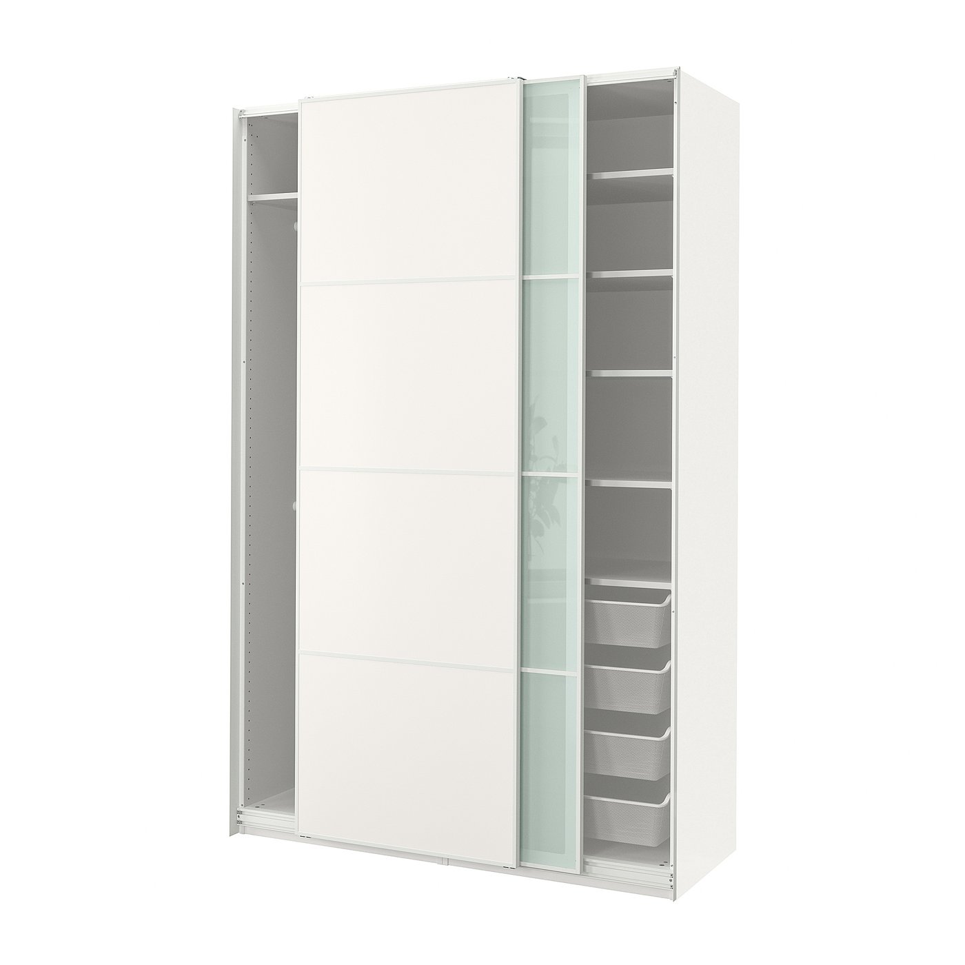 PAX / MEHAMN/SEKKEN wardrobe combination double sided white/frosted ...
