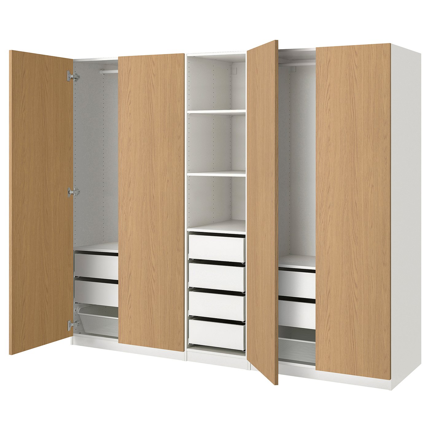 PAX / STORKLINTA wardrobe combination white/oak effect - IKEA