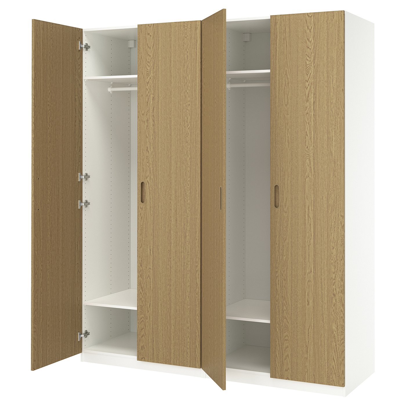PAX / TONSTAD wardrobe combination white/oak veneer - IKEA