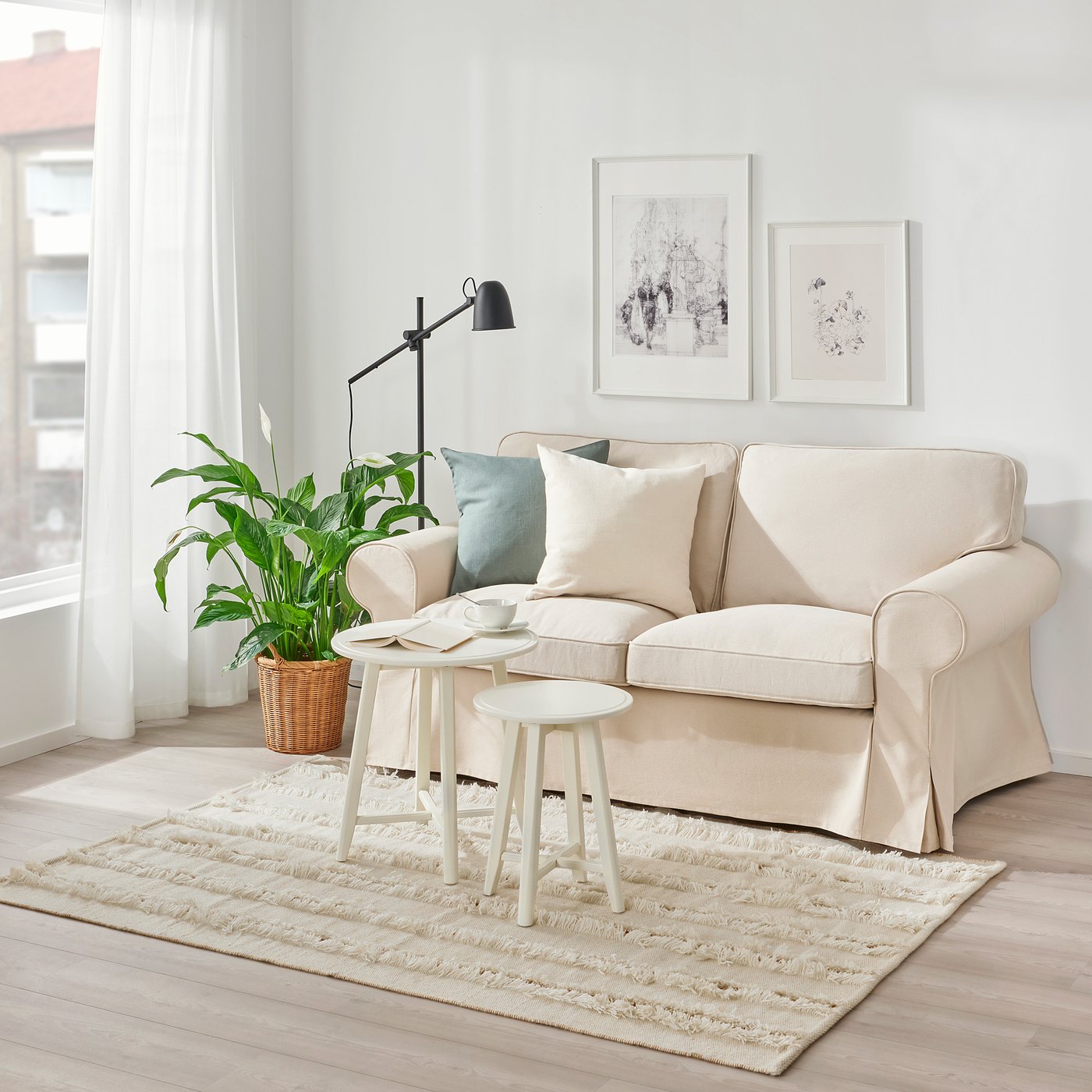 PEDERSBORG rug, flatwoven natural/off-white - IKEA