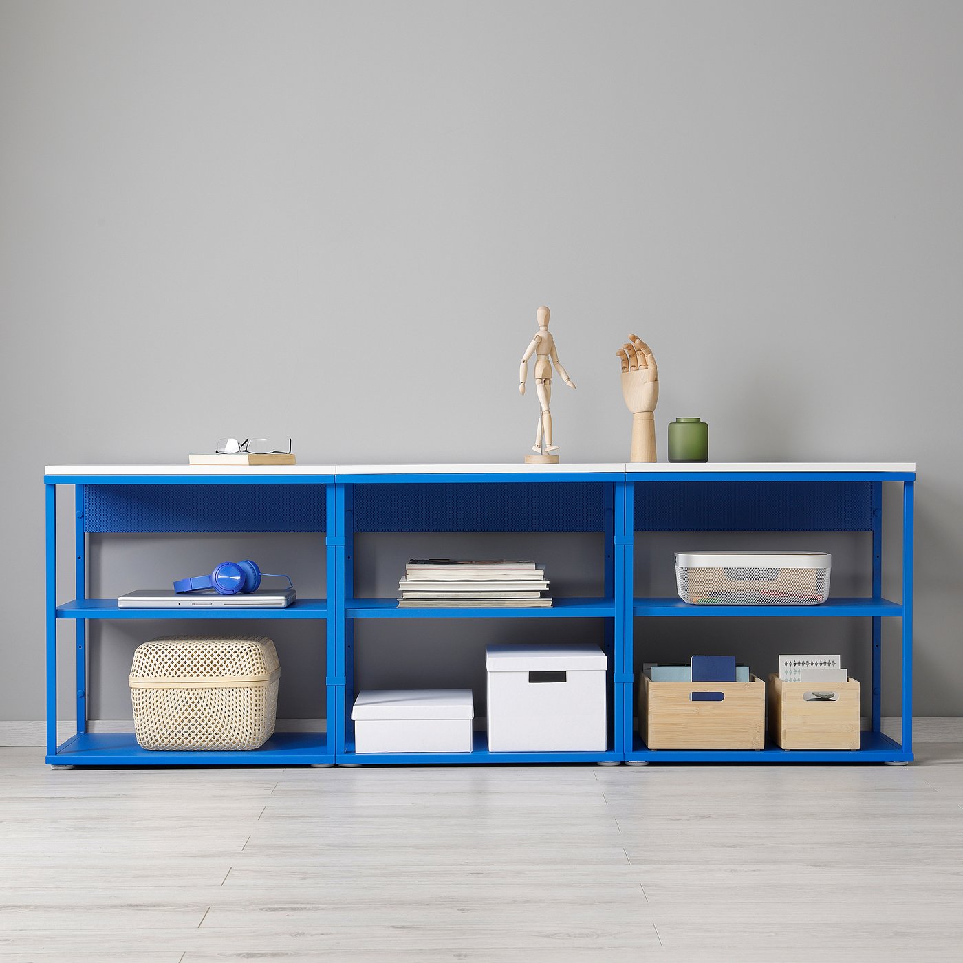 PLATSA open shelving unit blue - IKEA