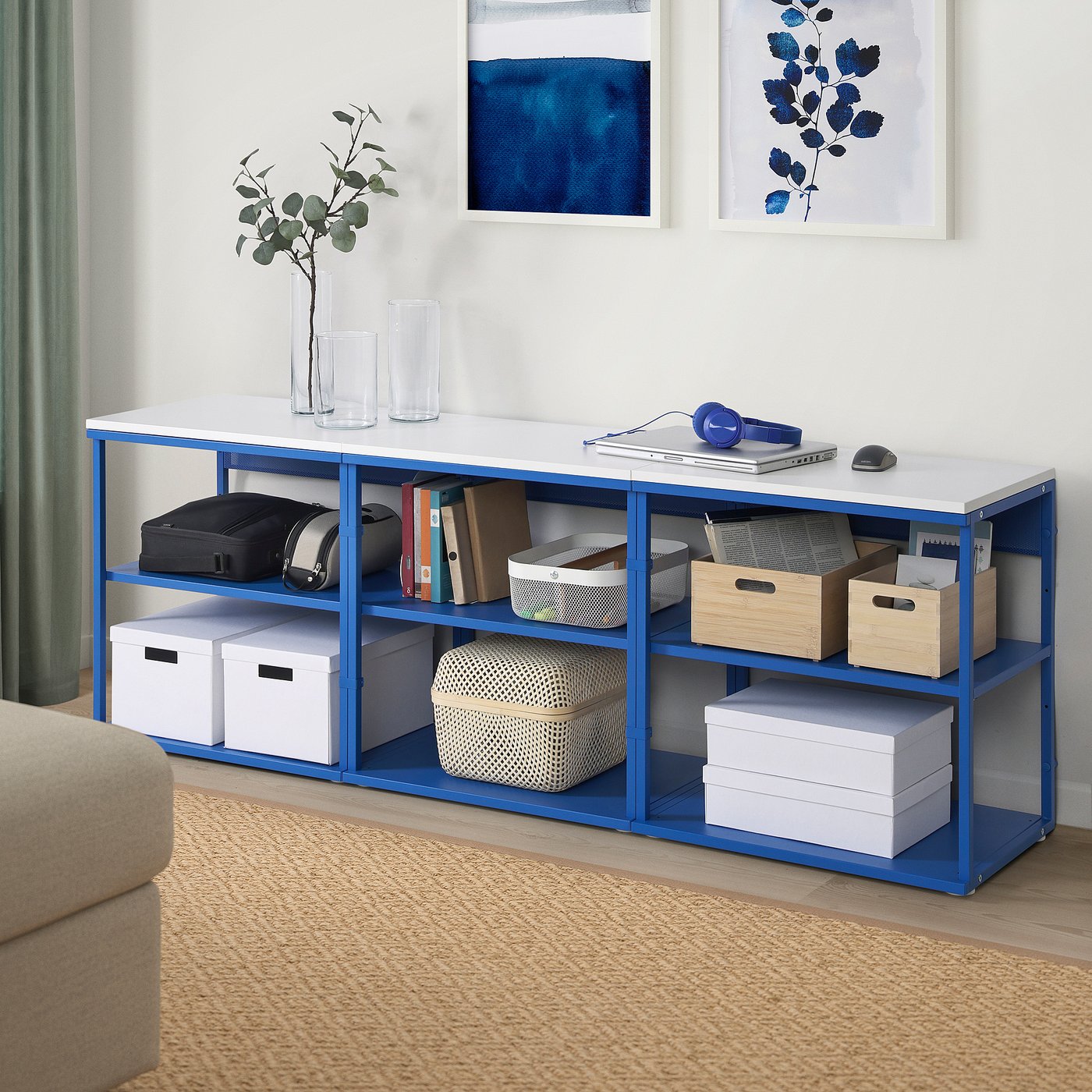 PLATSA open shelving unit blue - IKEA