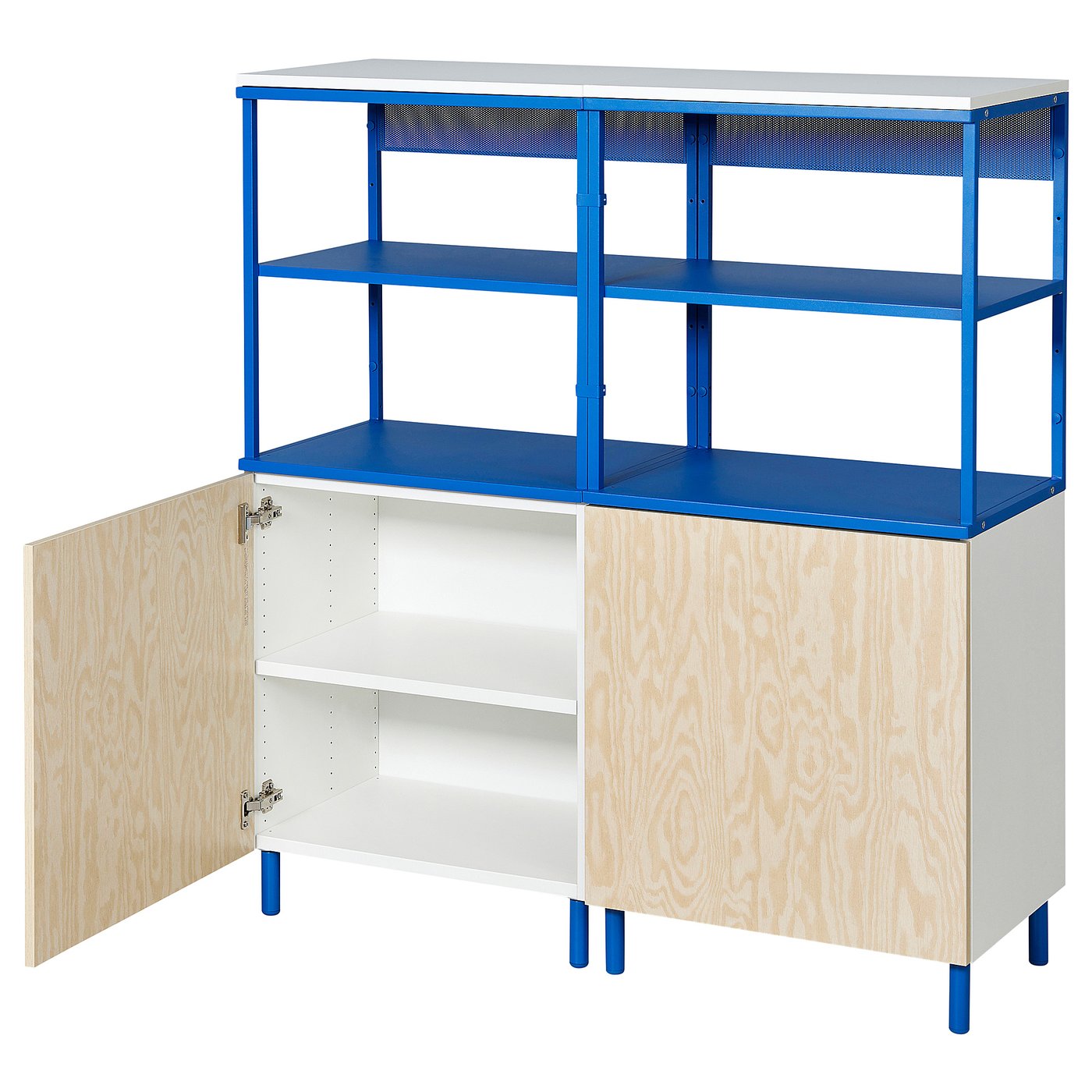 PLATSA open storage combination w 2 doors white Kalbåden/blue - IKEA