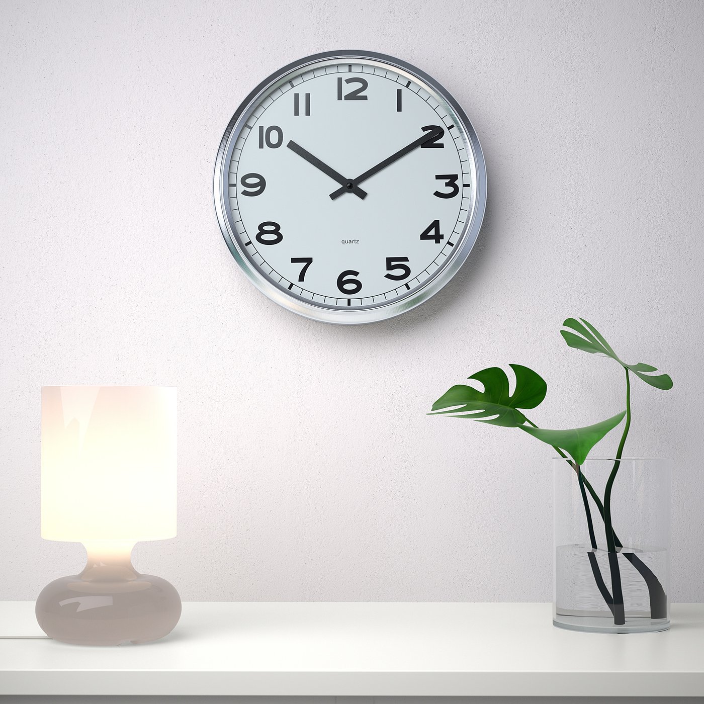 PUGG wall clock stainless steel - IKEA