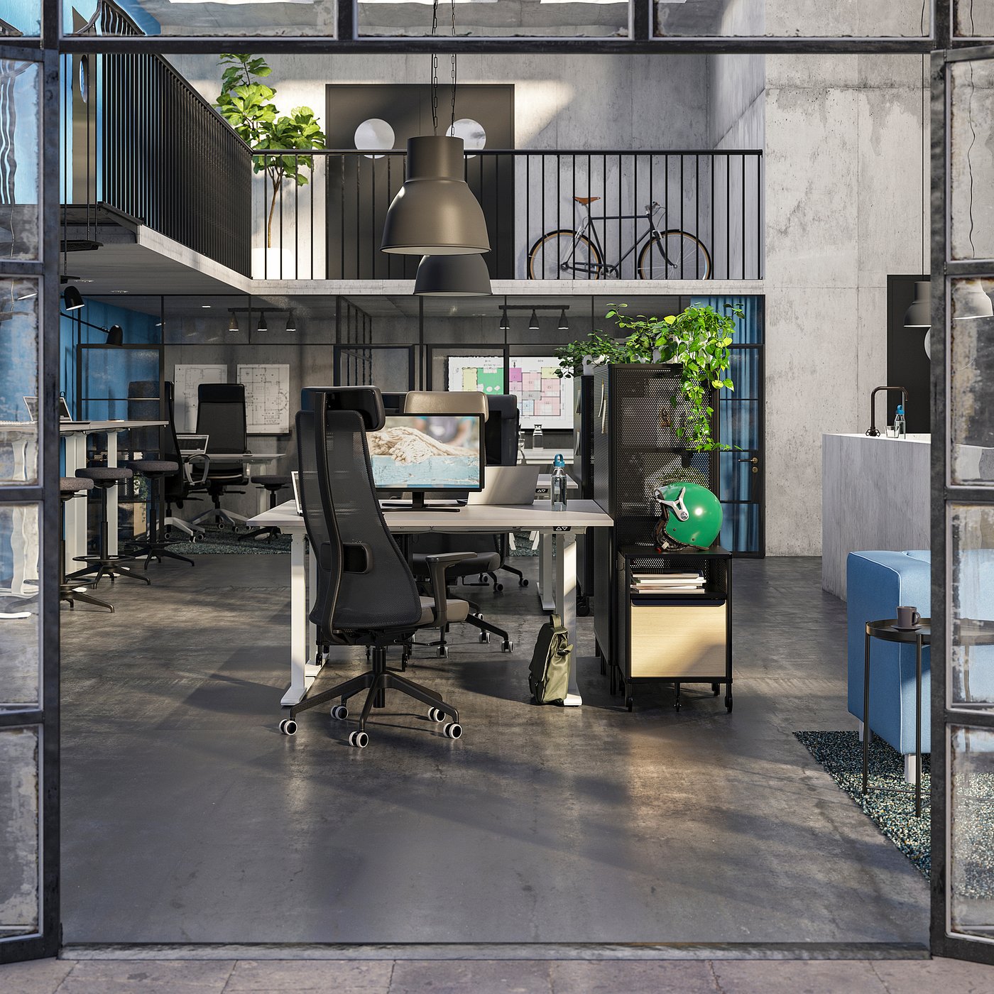 RODULF desk sit/stand grey/white - IKEA