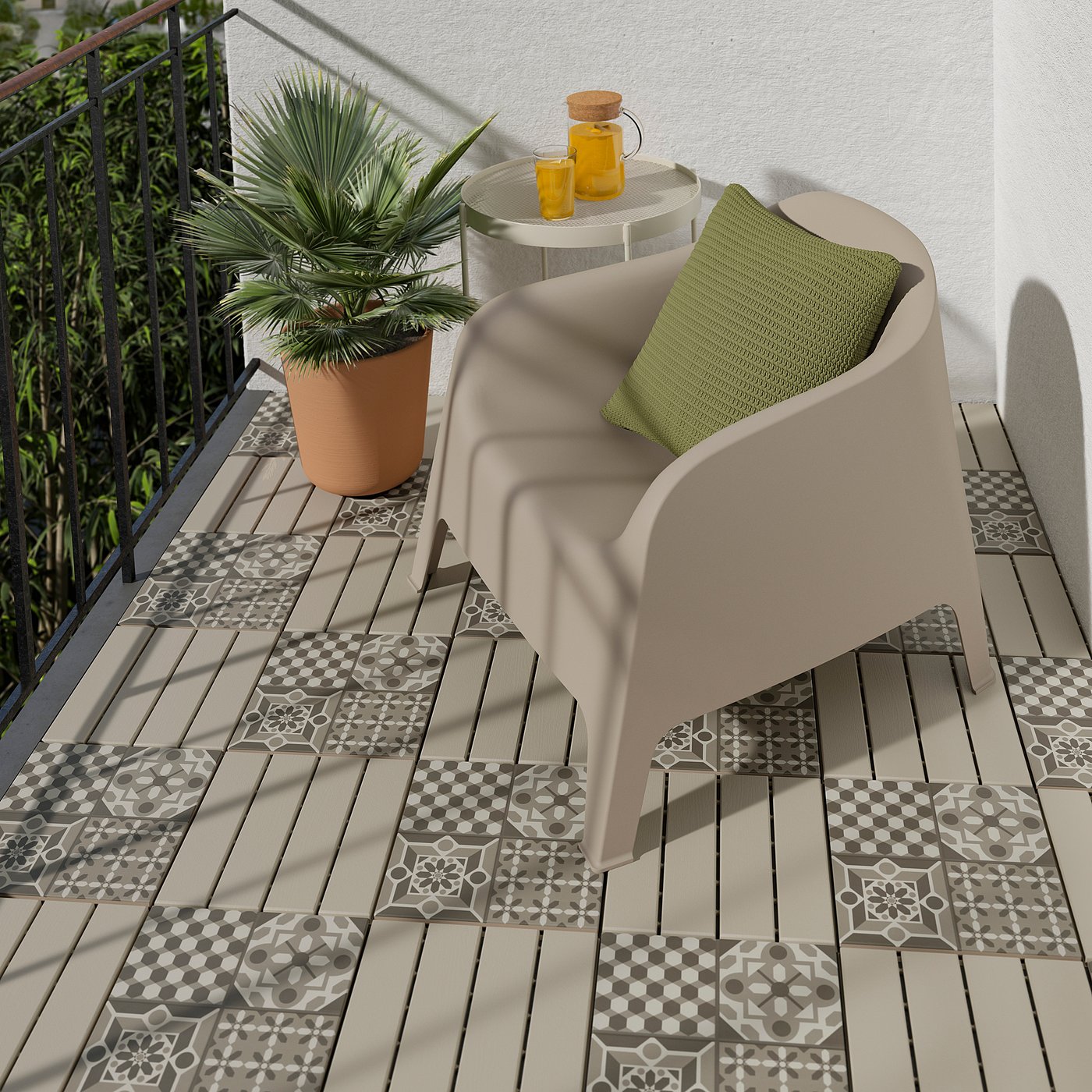 RUNNEN floor decking, outdoor beige - IKEA