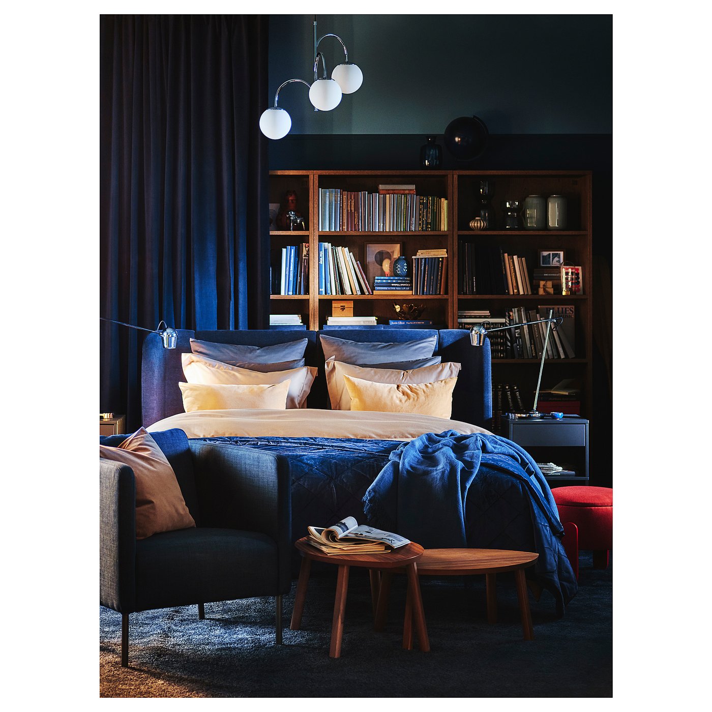 SIMRISHAMN pendant lamp, 3-armed chrome-plated/opal white glass - IKEA