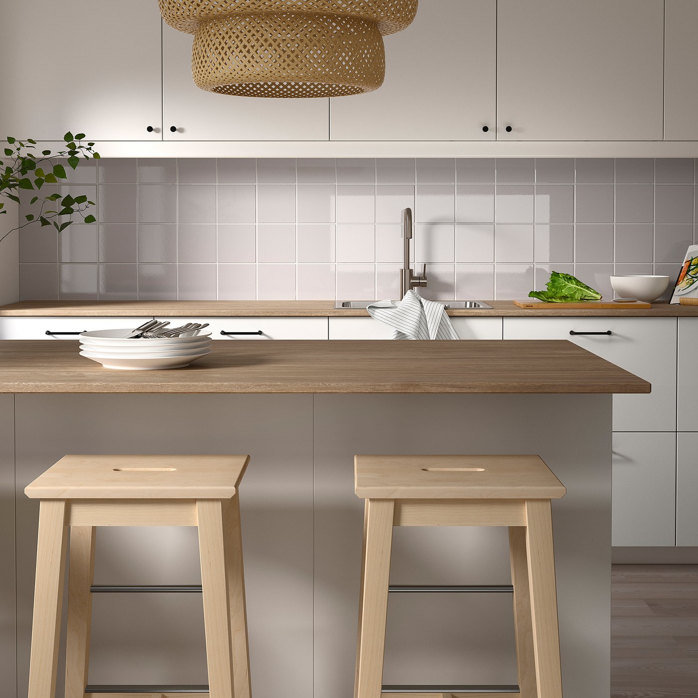 SKARARP custom made worktop grey-brown oak effect/HP ceramic - IKEA