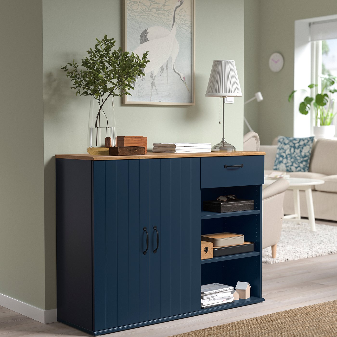 SKRUVBY sideboard black-blue - IKEA