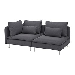 SÖDERHAMN 3-seat sofa with open end/Fridtuna light beige - IKEA