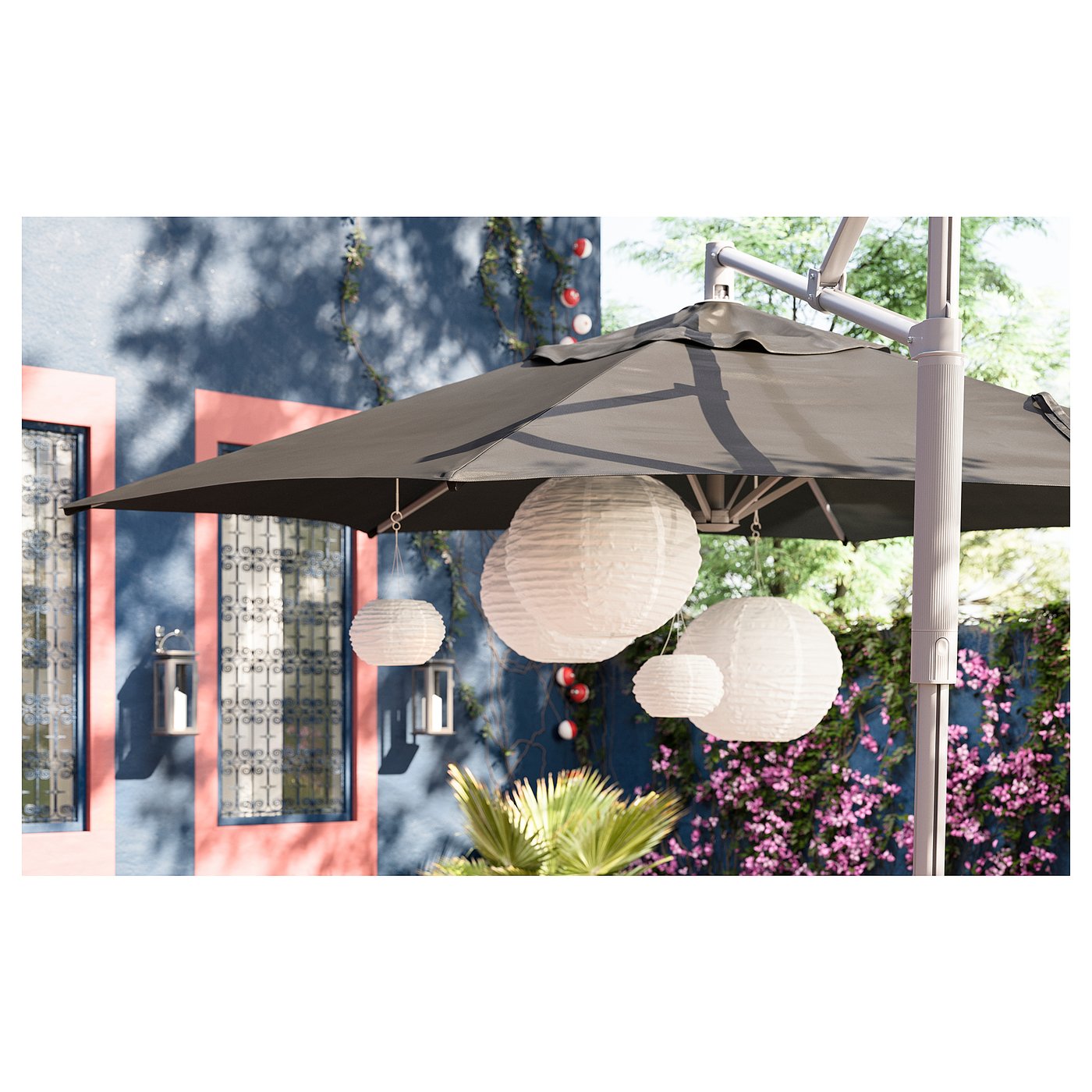 SOLVINDEN LED solar-powered pendant lamp outdoor/globe white - IKEA