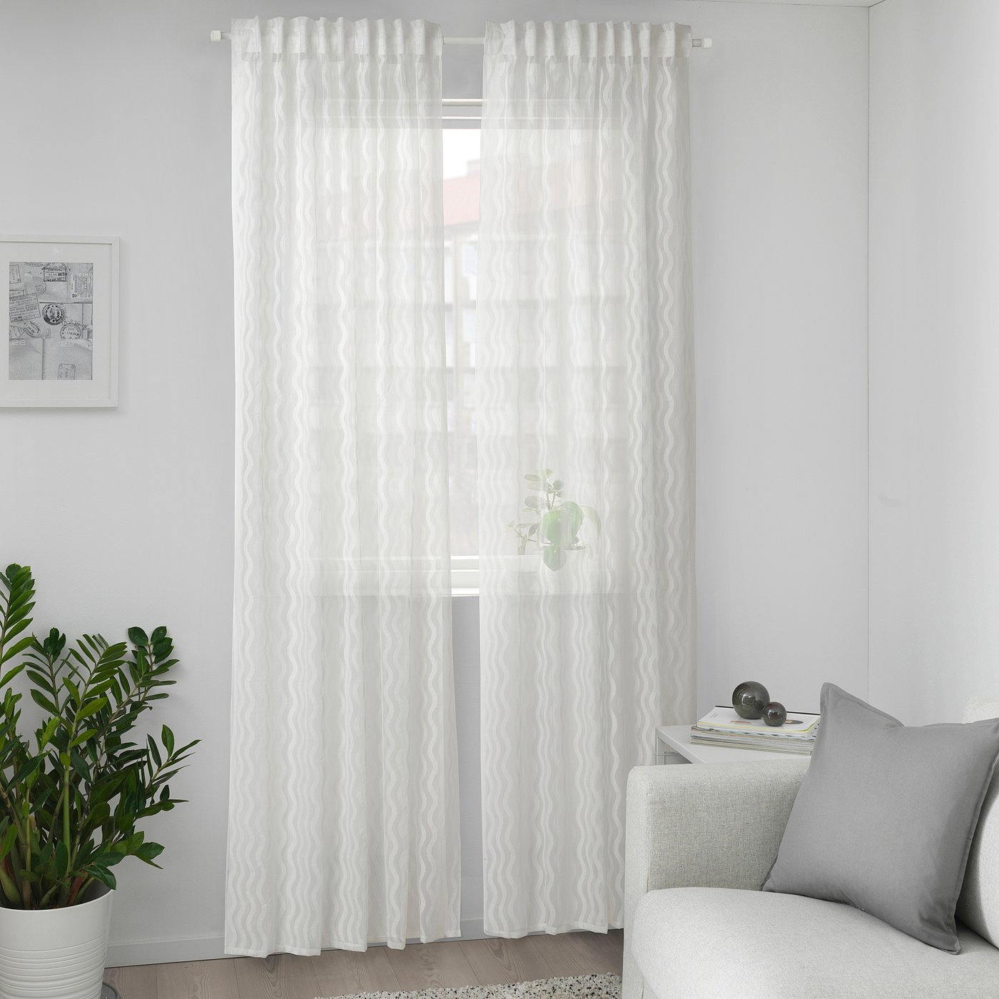 SOTSTÄVMAL sheer curtains, 1 pair white - IKEA