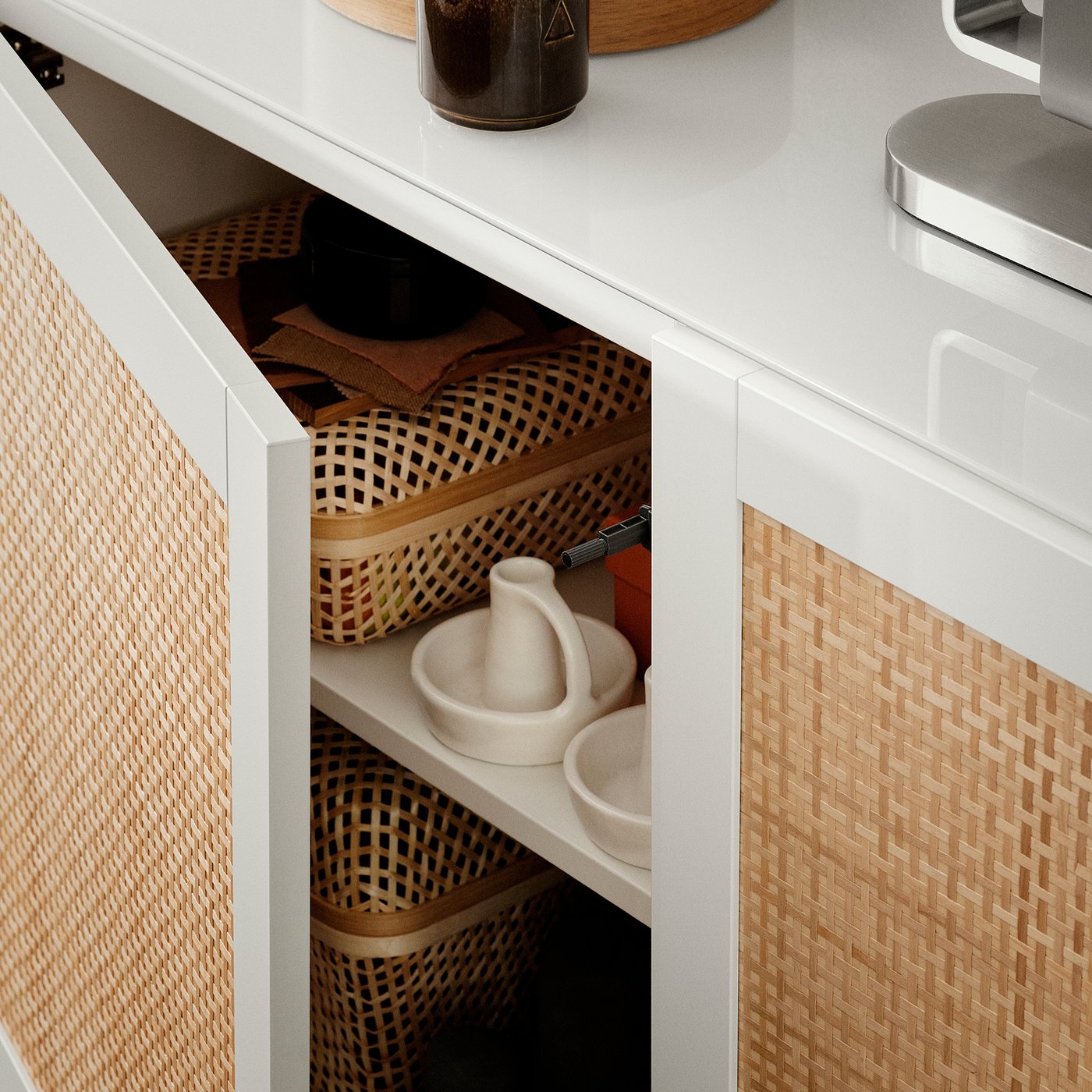STUDSVIKEN door white/woven poplar - IKEA