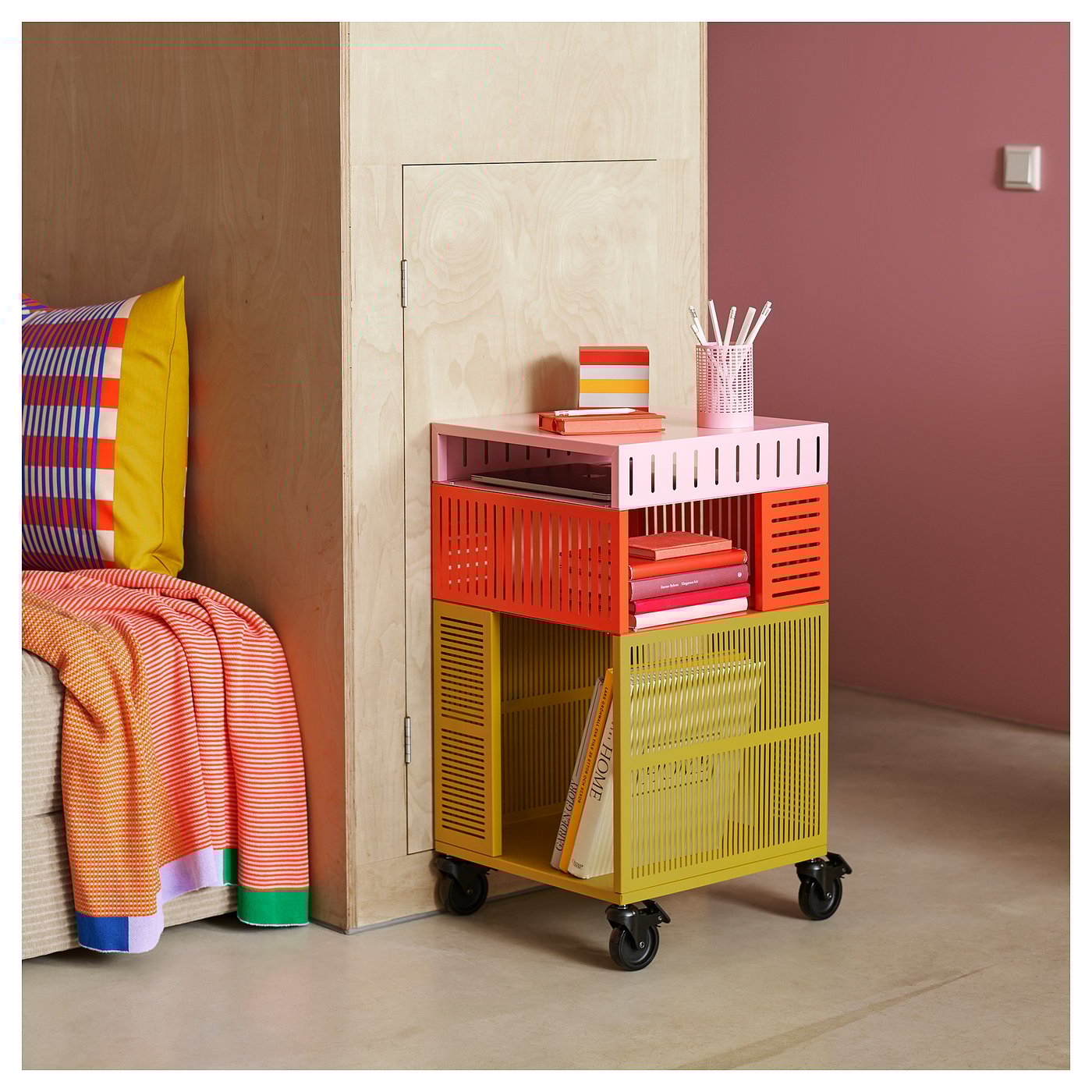 TESAMMANS storage unit on castors multicolour - IKEA