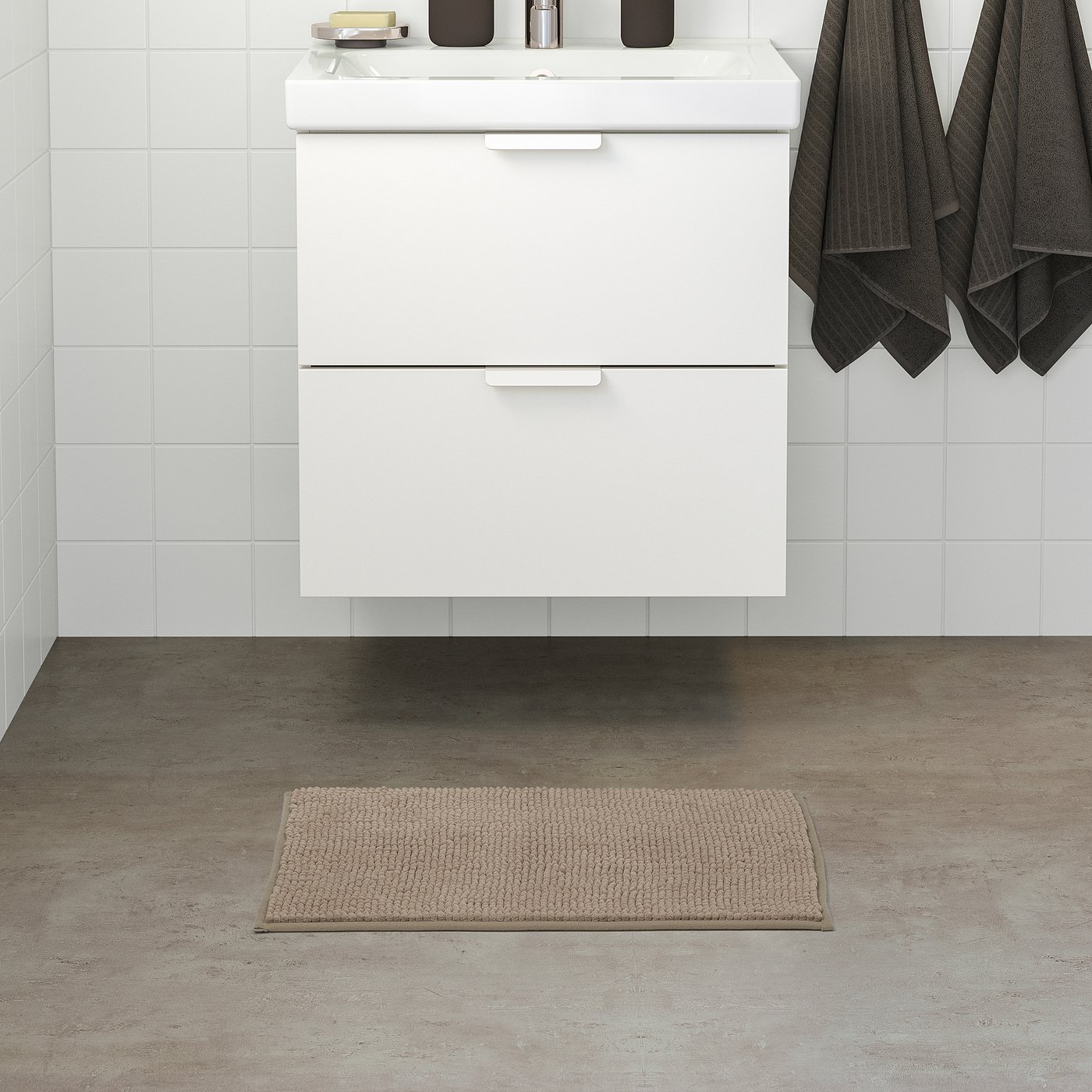 TOFTBO bath mat dark beige - IKEA