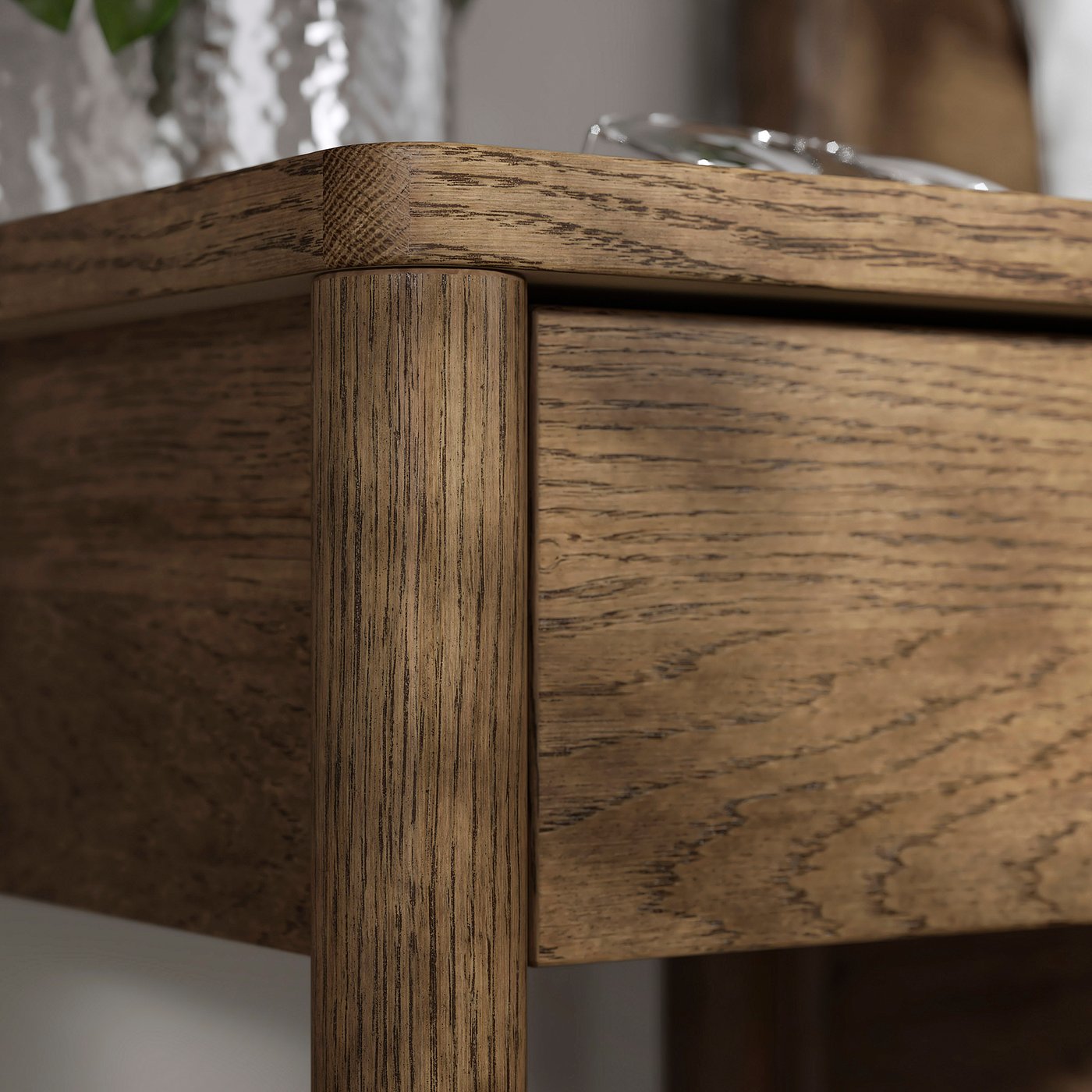 TONSTAD bedside table brown stained oak veneer - IKEA