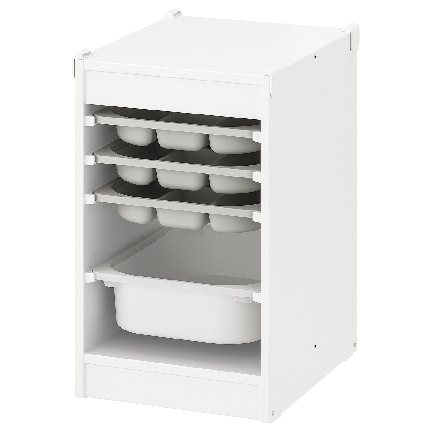 TROFAST storage combination with box/trays white grey/white - IKEA