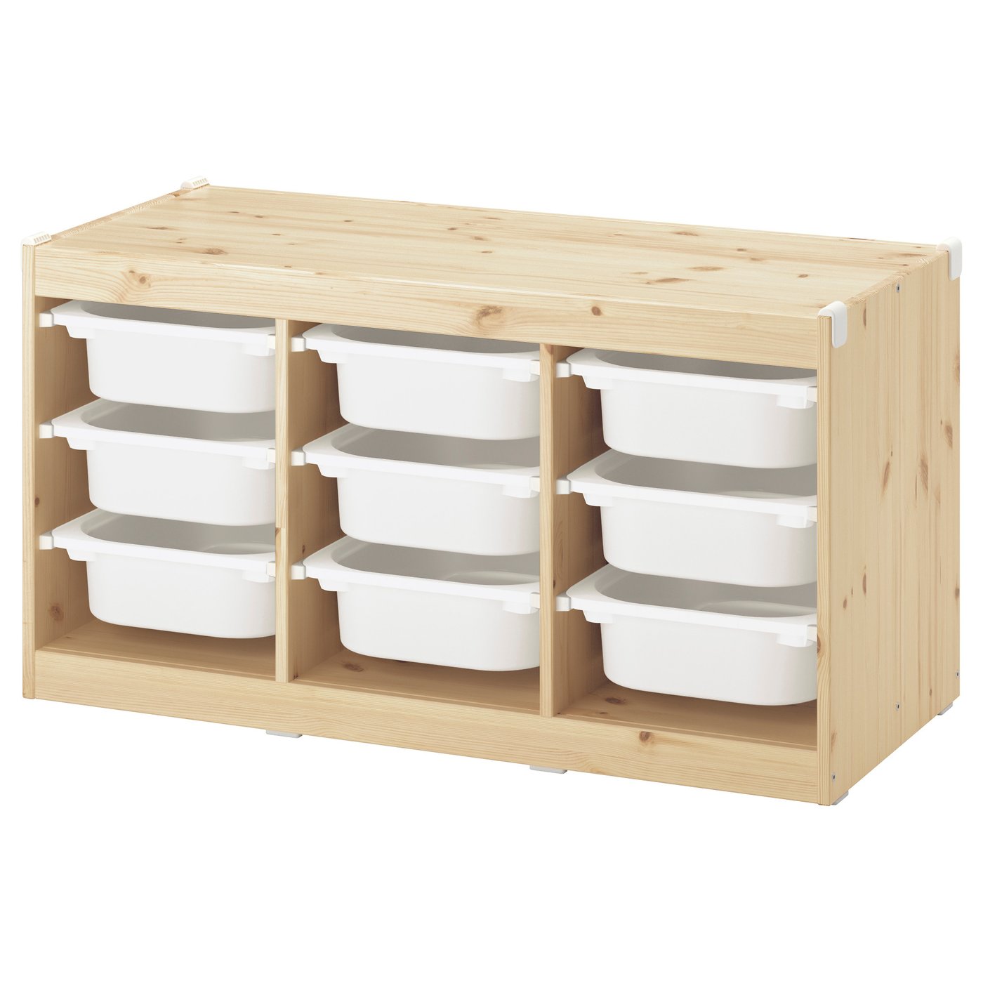 TROFAST storage combination with boxes light white stained pine/white ...