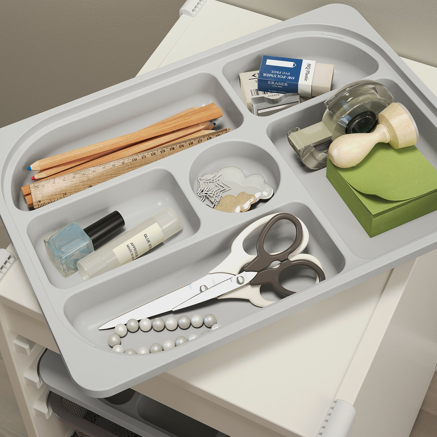 TROFAST storage combination with boxes/tray white grey/dark grey - IKEA