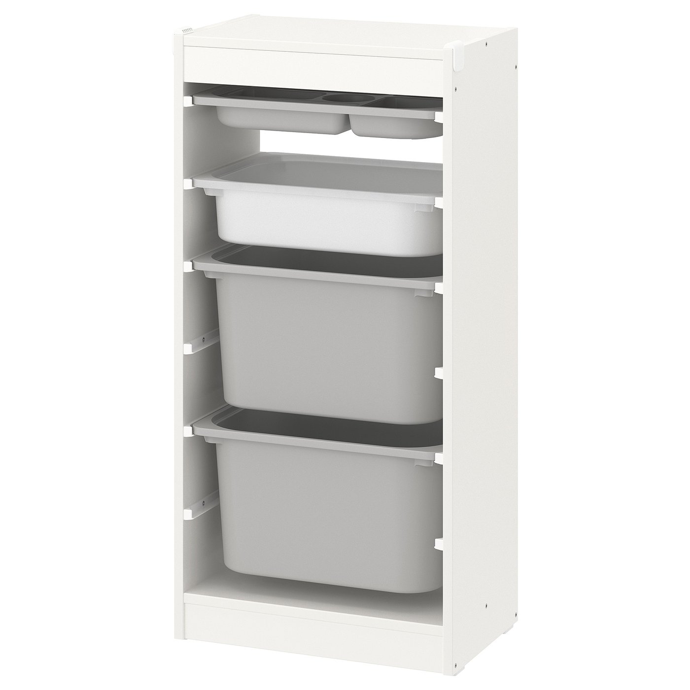 TROFAST storage combination with boxes/tray white grey/white - IKEA