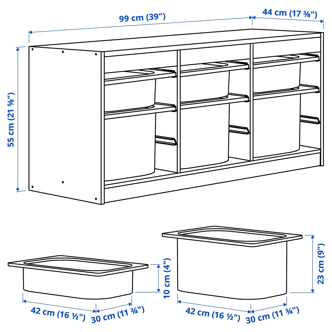 TROFAST storage combination with boxes white white/orange - IKEA