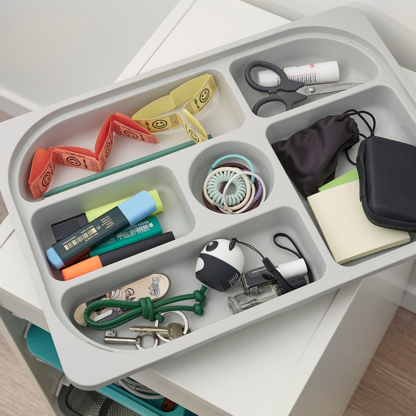 TROFAST storage tray with compartments grey - IKEA
