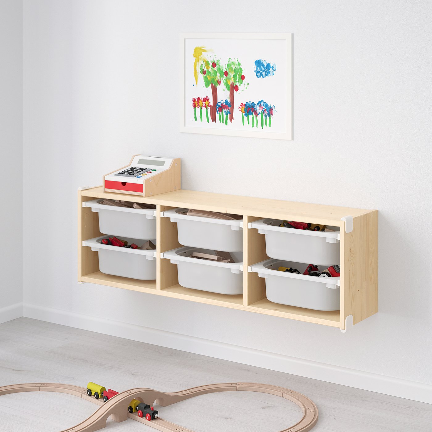 TROFAST wall storage light white stained pine/white - IKEA