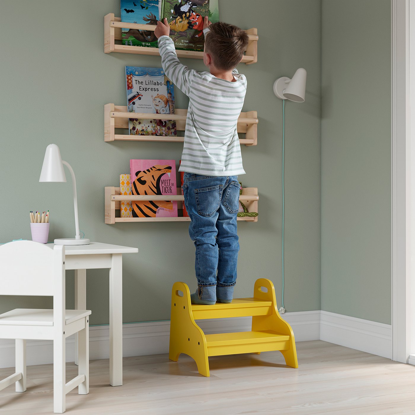 TROGEN children's step stool yellow - IKEA