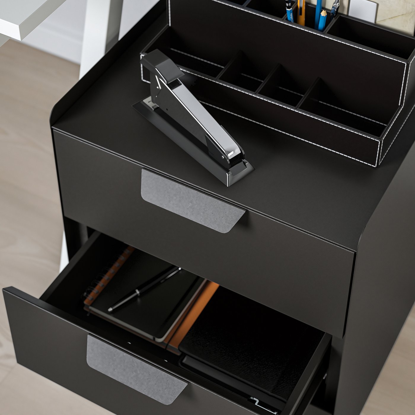 TROTTEN drawer unit w 3 drawers on castors anthracite - IKEA