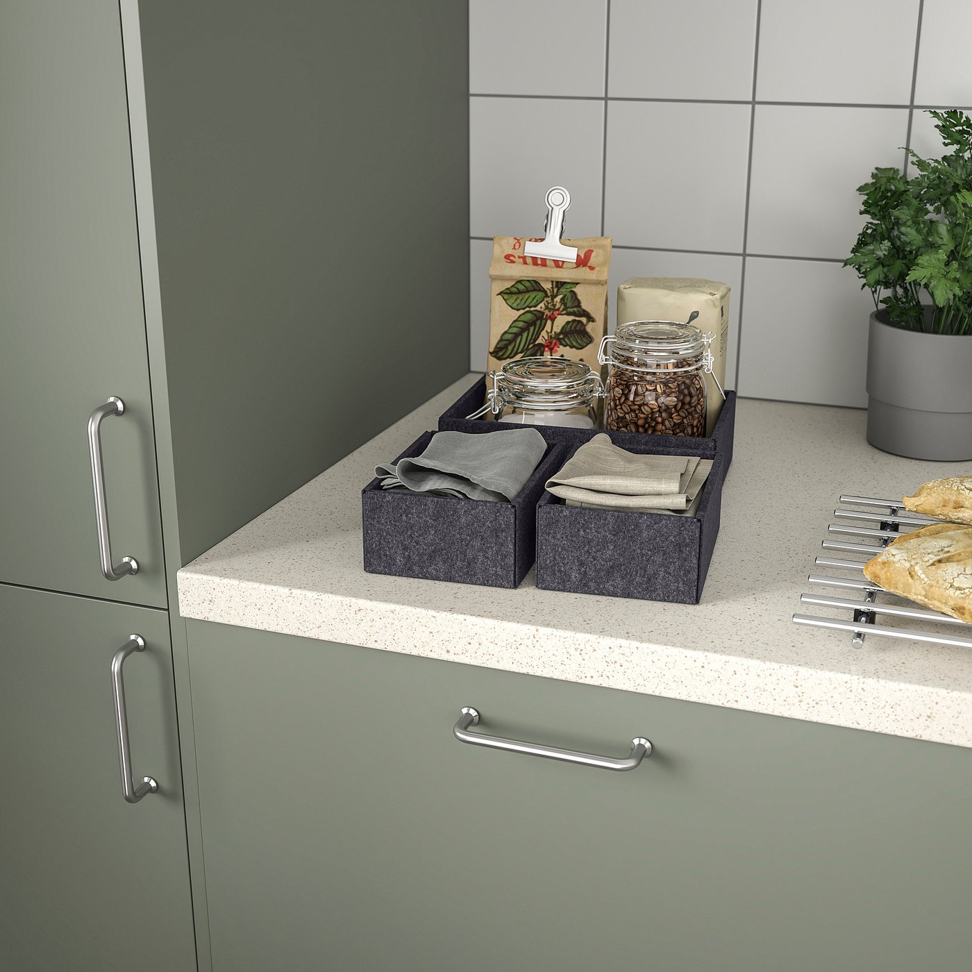 UPPDATERA box, set of 3 grey - IKEA