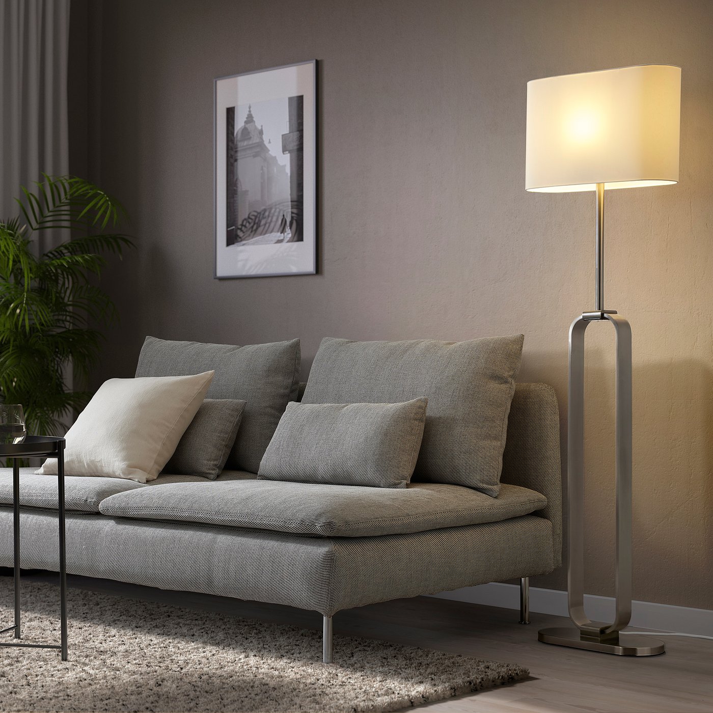 UPPVIND floor lamp nickel-plated/white - IKEA