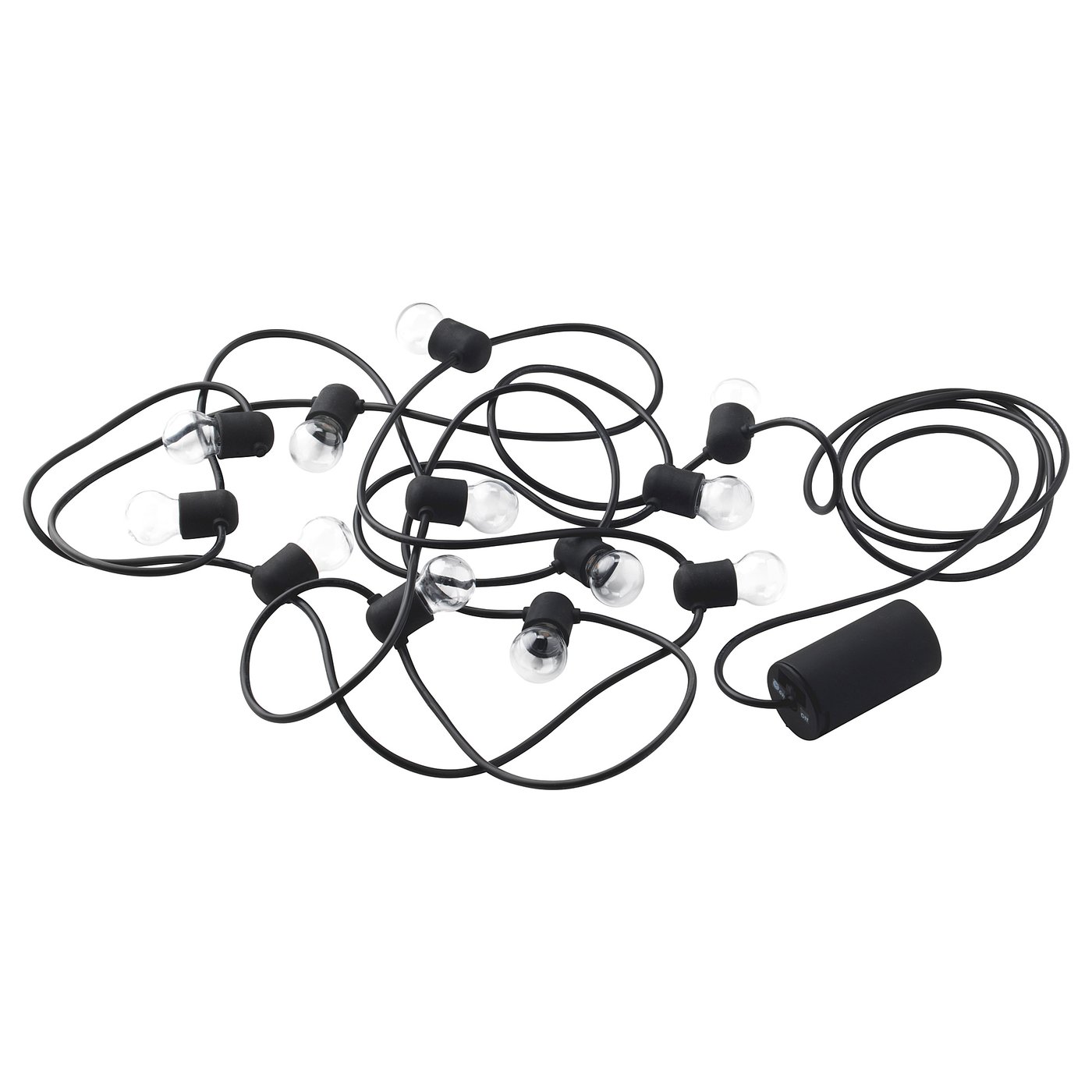 UTSUND LED lighting chain with 12 lights outdoor/battery-operated black ...