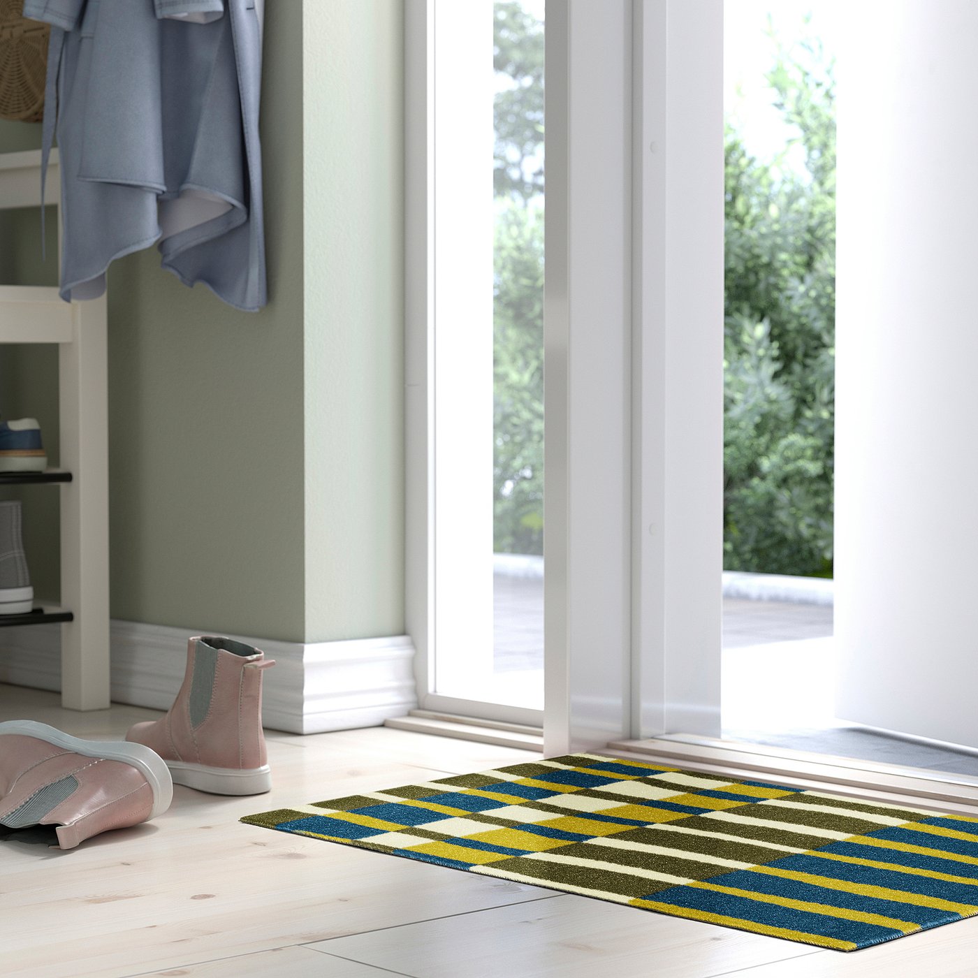 VALVBRO door mat multicolour/stripe - IKEA