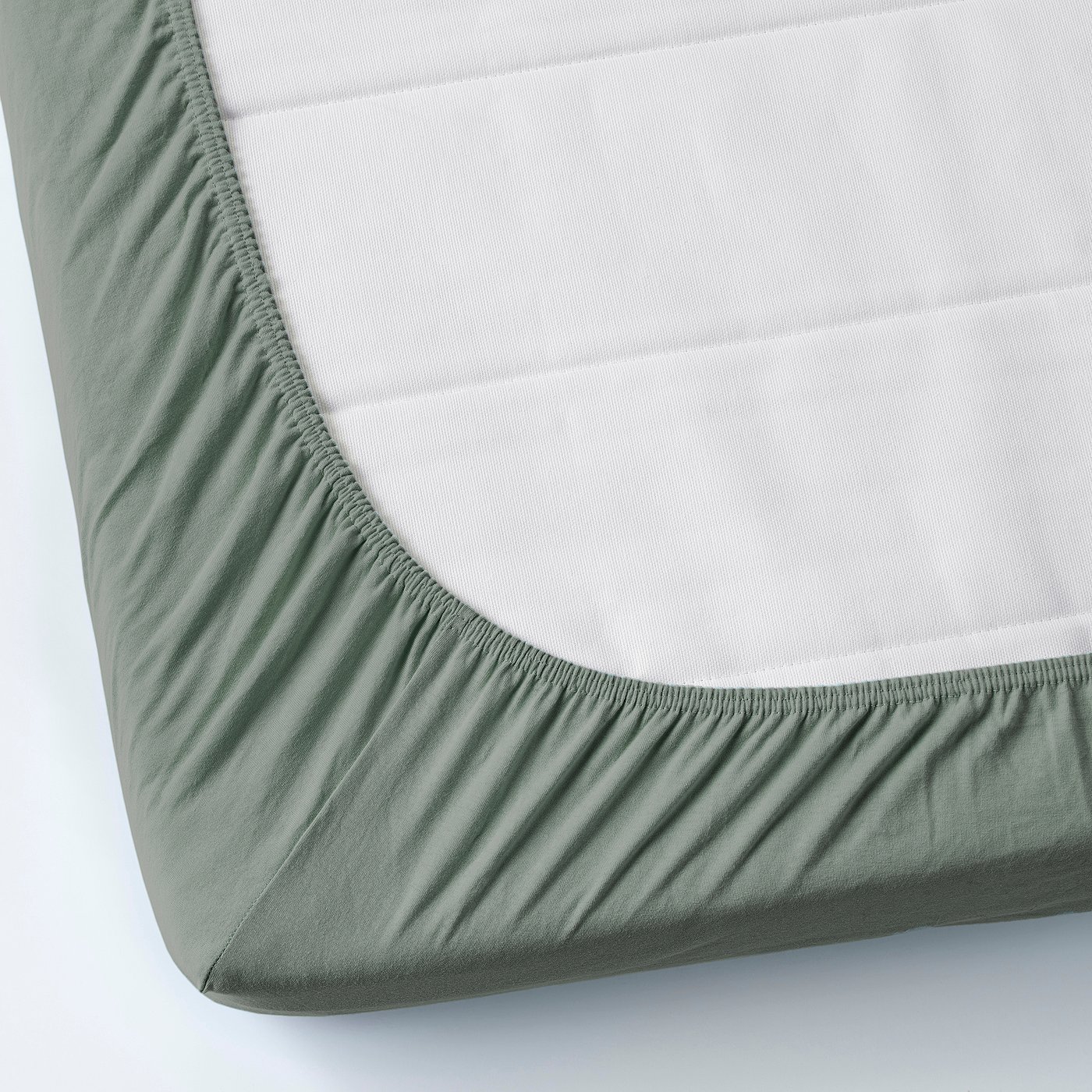 VÅRVIAL fitted sheet grey-green - IKEA