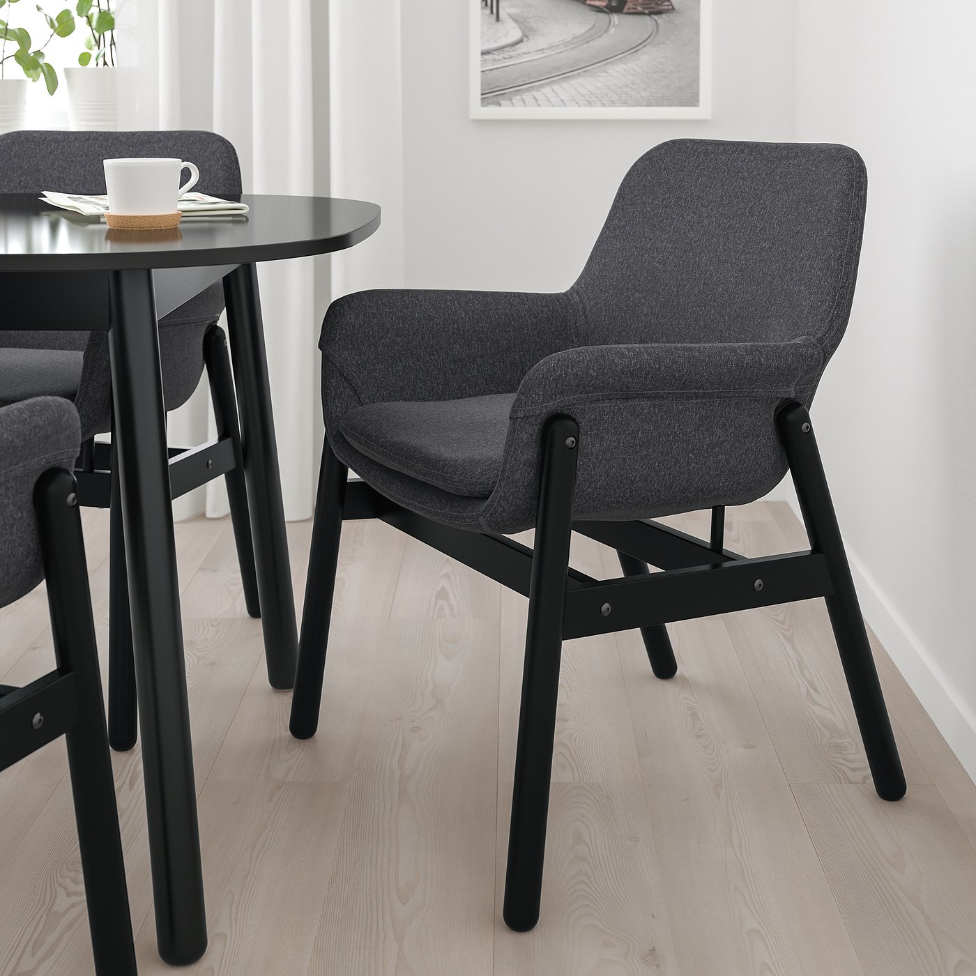 VEDBO / VEDBO table and 4 chairs black/black - IKEA